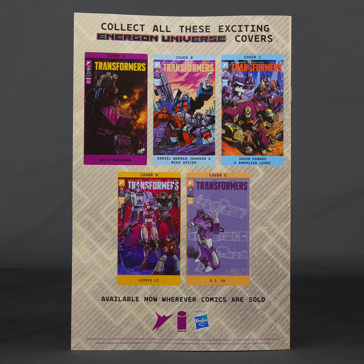 TRANSFORMERS #32 Cvr C Image Comics 2026 0326IM0395 32C (CA) Howard ...